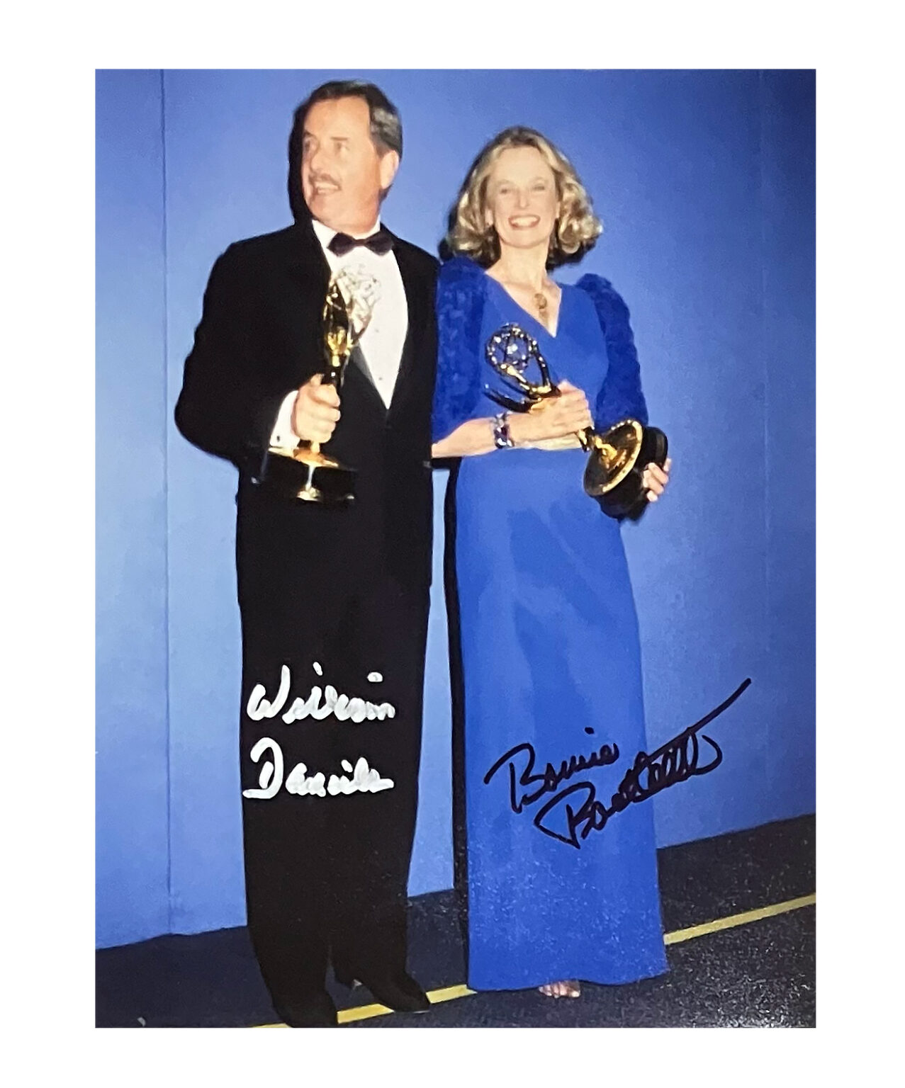Signed Picture of William Daniels and Bonnie Bartlett at the 1986 Emmys